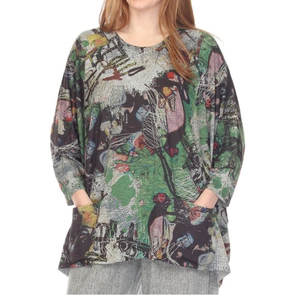 Inoah | Tops | Inoah Tunic Top Womens Bird Watch Art To Wear Novelty ...